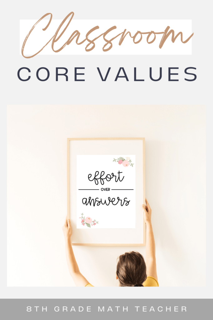 Core Values in the Math Classroom - 8th Grade Math Teacher